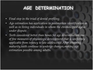 Forensic Dentistry-Age Determination In Children | PPTX