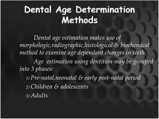 Forensic Dentistry-Age Determination In Children | PPTX