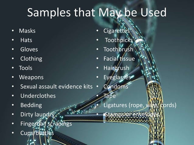 Forensic dna analysis | PPTX | Genetics | Science