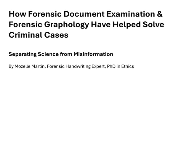 Forensic Document Examination & Forensic Graphology Slideshare.pdf