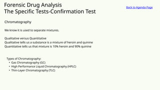 Drugs chemistry, Drugs Analysis in forensic.pptx