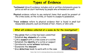 FORENSIC EVIDENCE in CRIMINAL LAW...pptx | Crime & Harmful Acts to ...