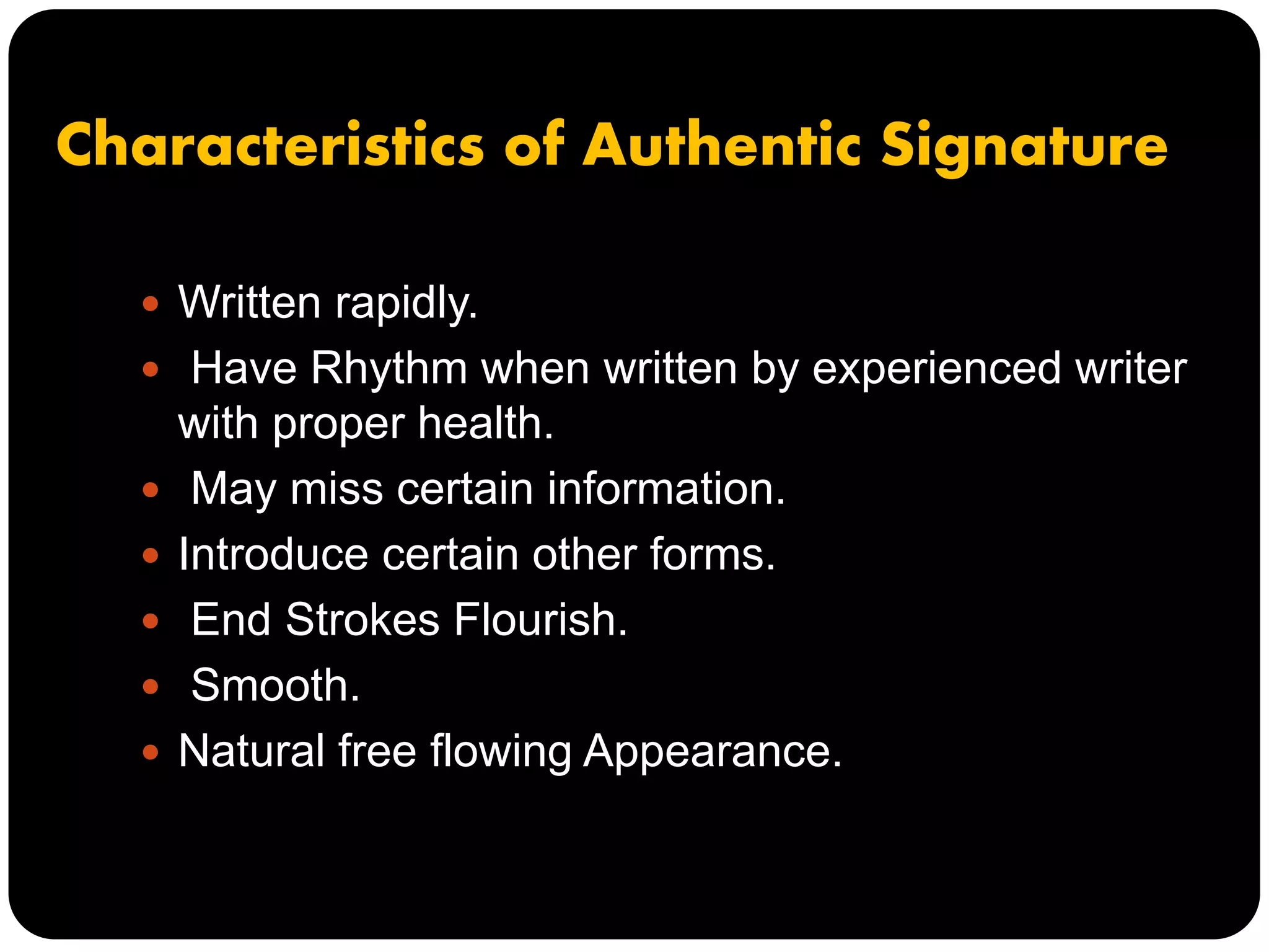 Forensic examination of signature | PPTX