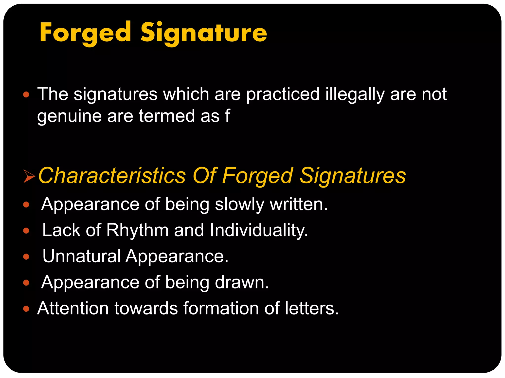 Forensic examination of signature | PPTX