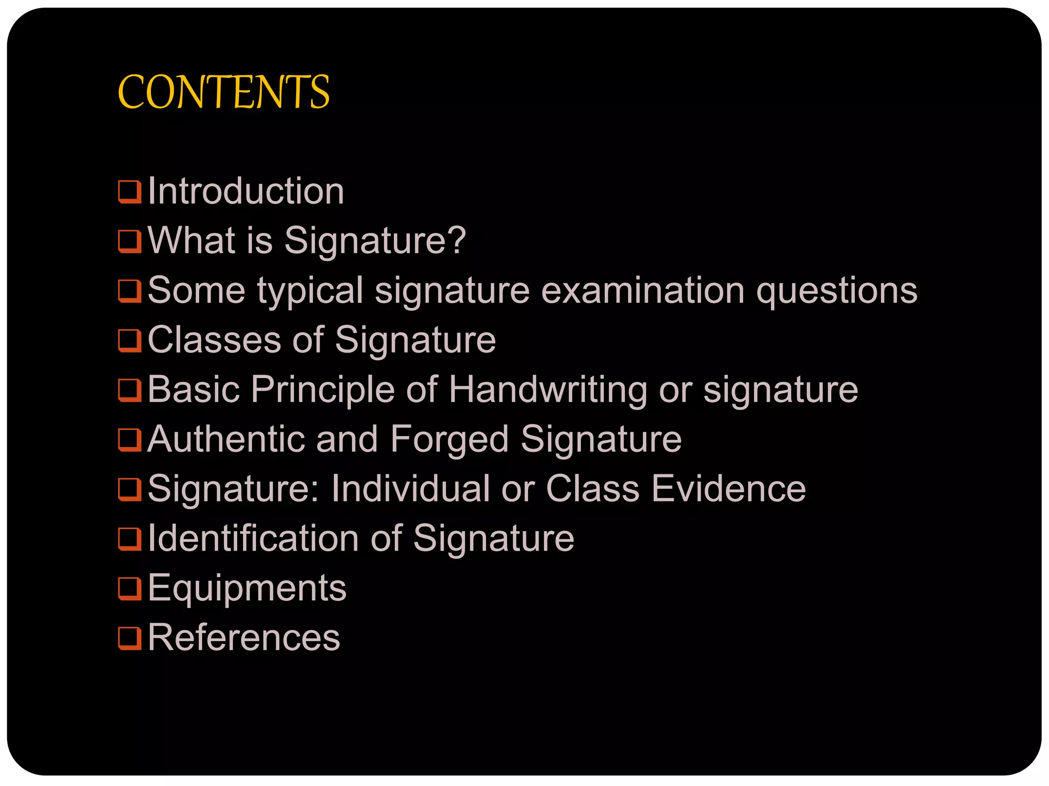 Forensic examination of signature | PPTX