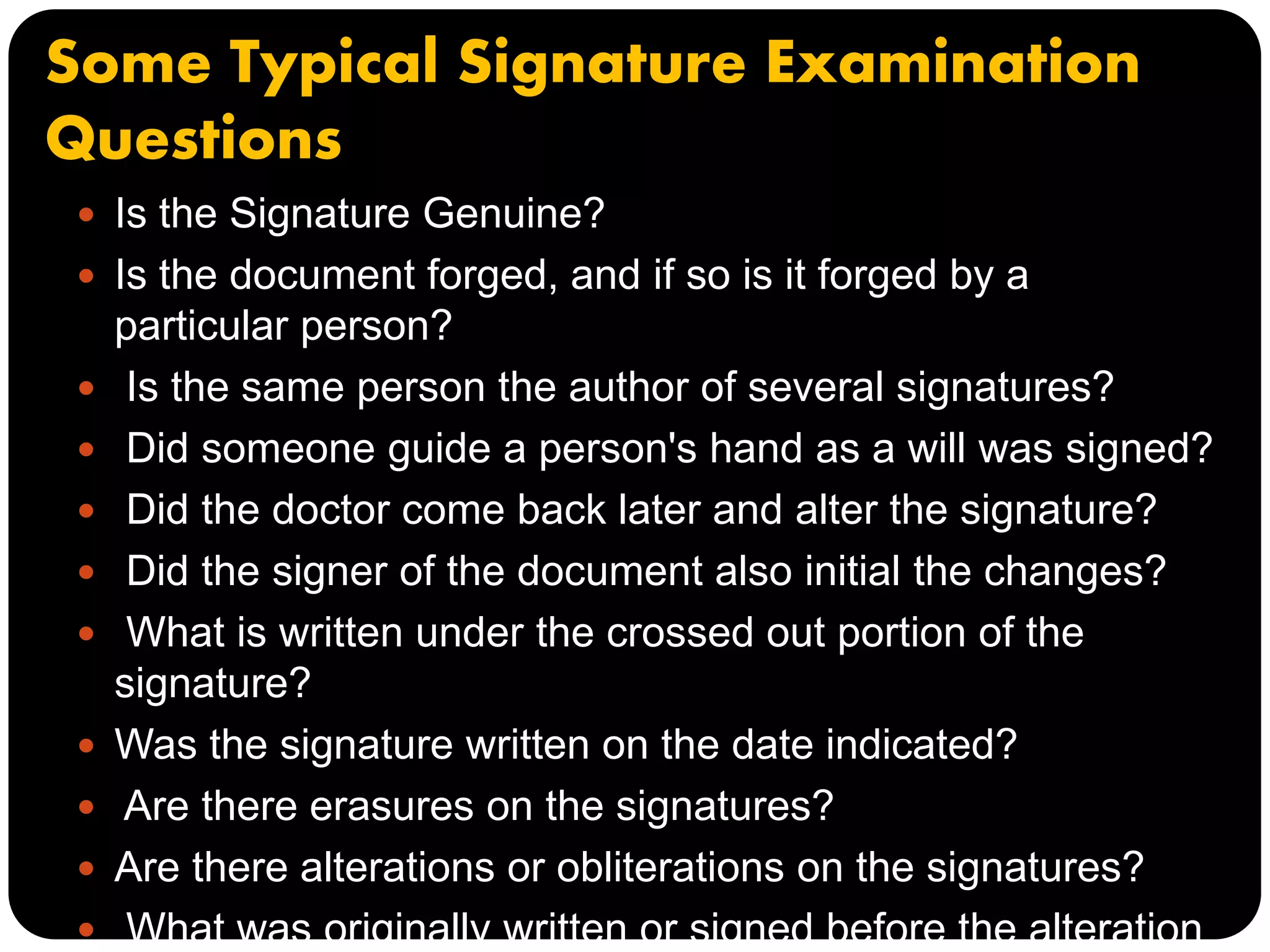 Forensic examination of signature | PPTX