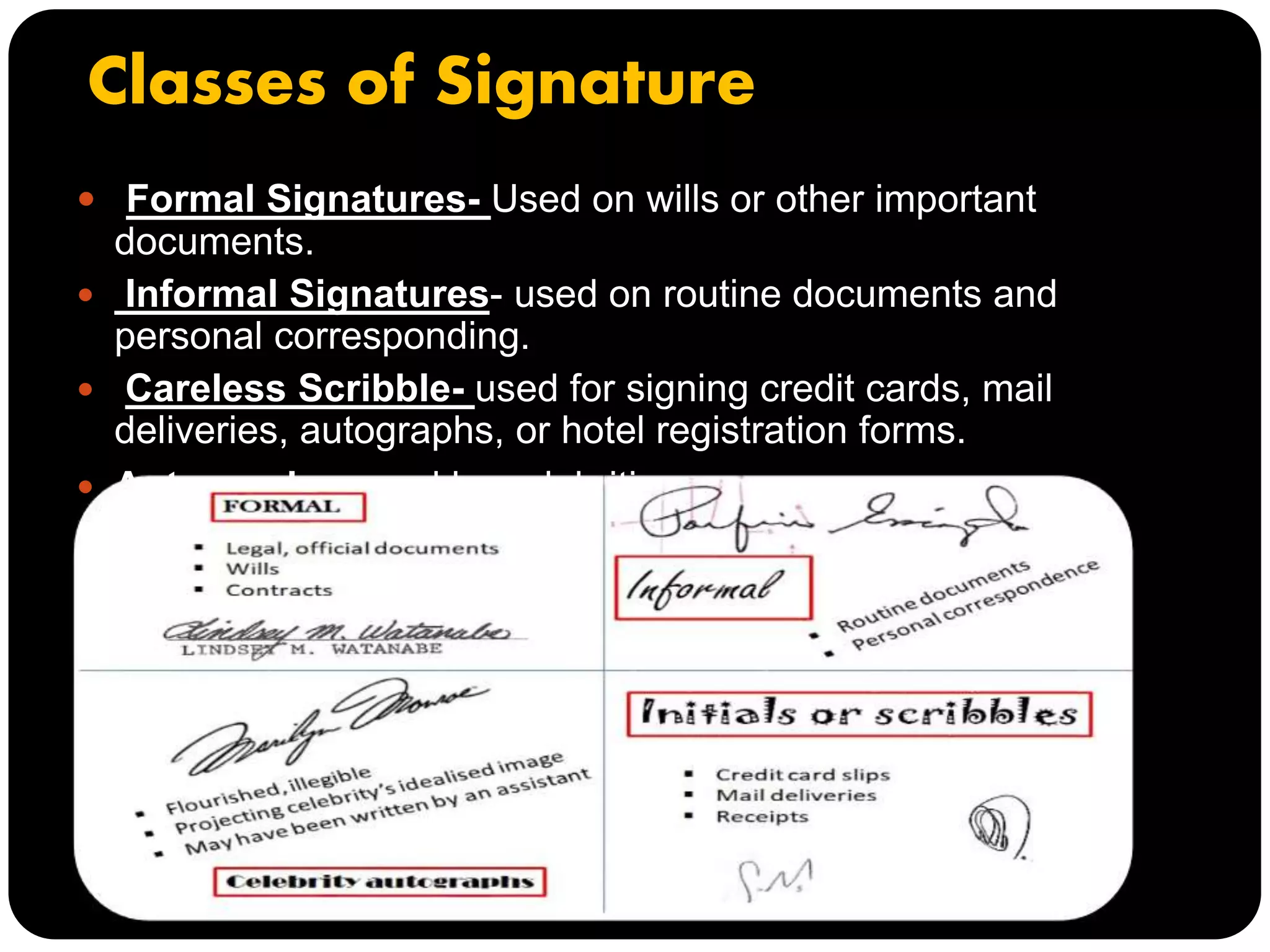 Forensic examination of signature | PPTX