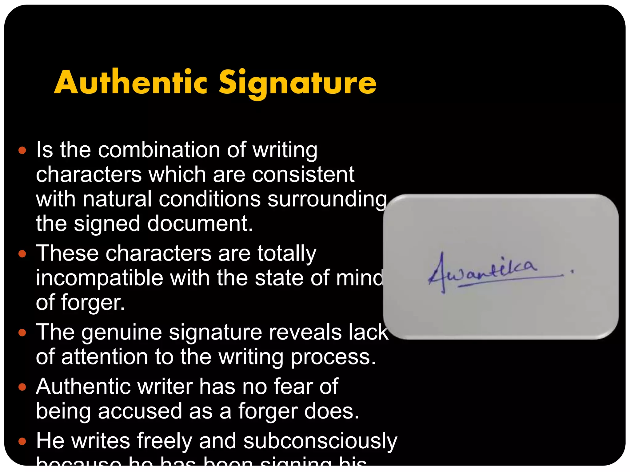Forensic examination of signature | PPTX
