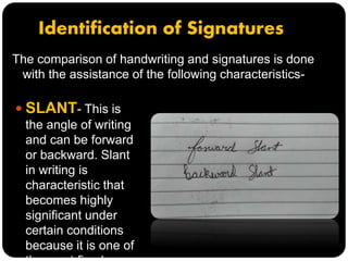 Forensic examination of signature | PPTX