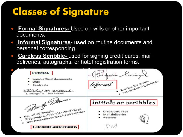 Forensic examination of signature | PPT