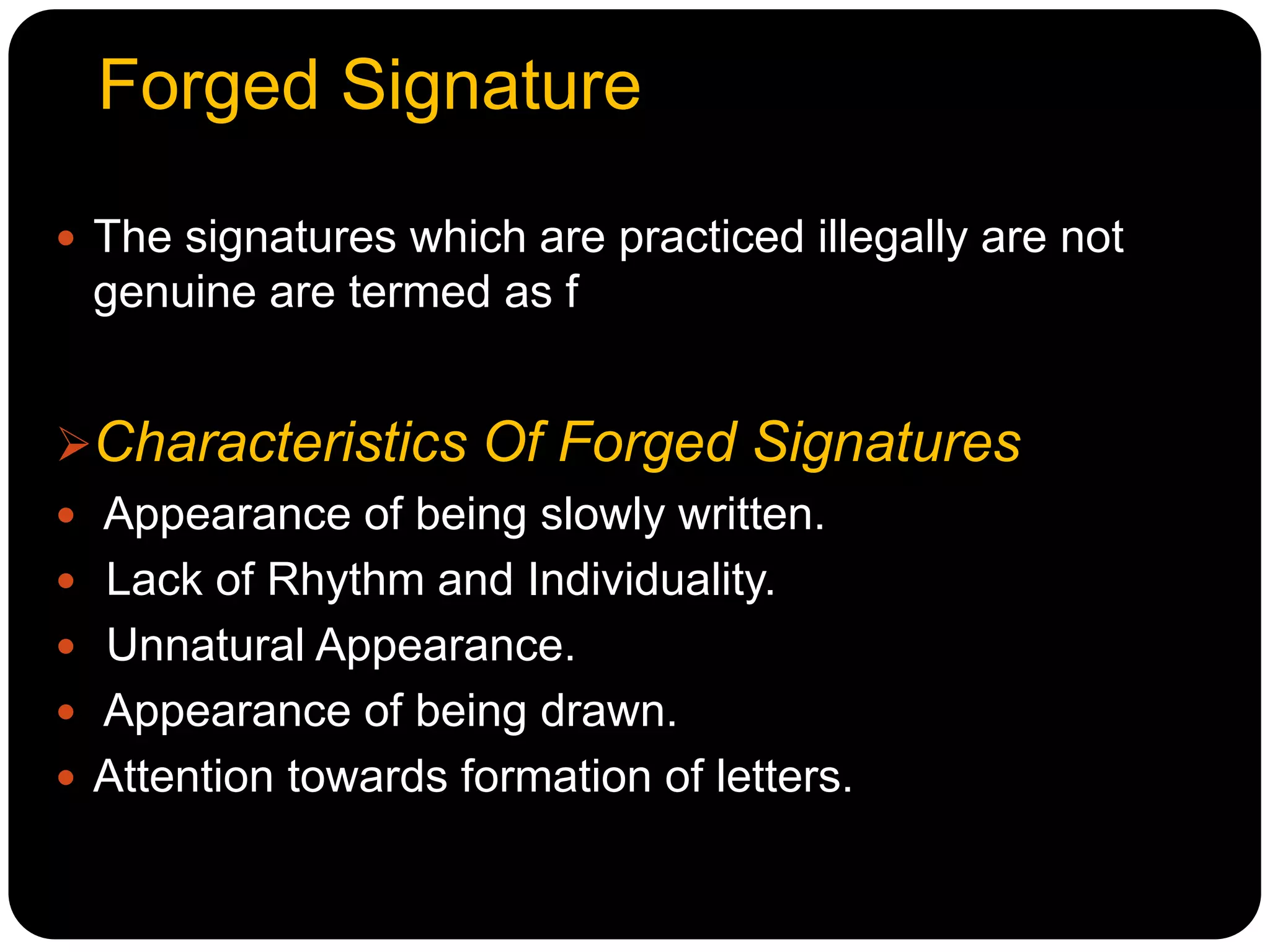 Forensic Examination of Signature | PPTX
