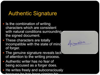 Forensic Examination of Signature | PPTX