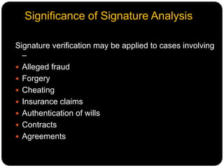 Forensic Examination of Signature | PPTX