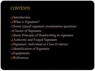 Forensic Examination of Signature | PPTX