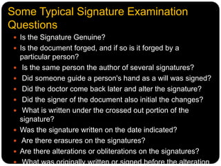 Forensic Examination of Signature | PPTX