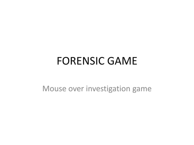 Forensic Powerpoint Game | PPT