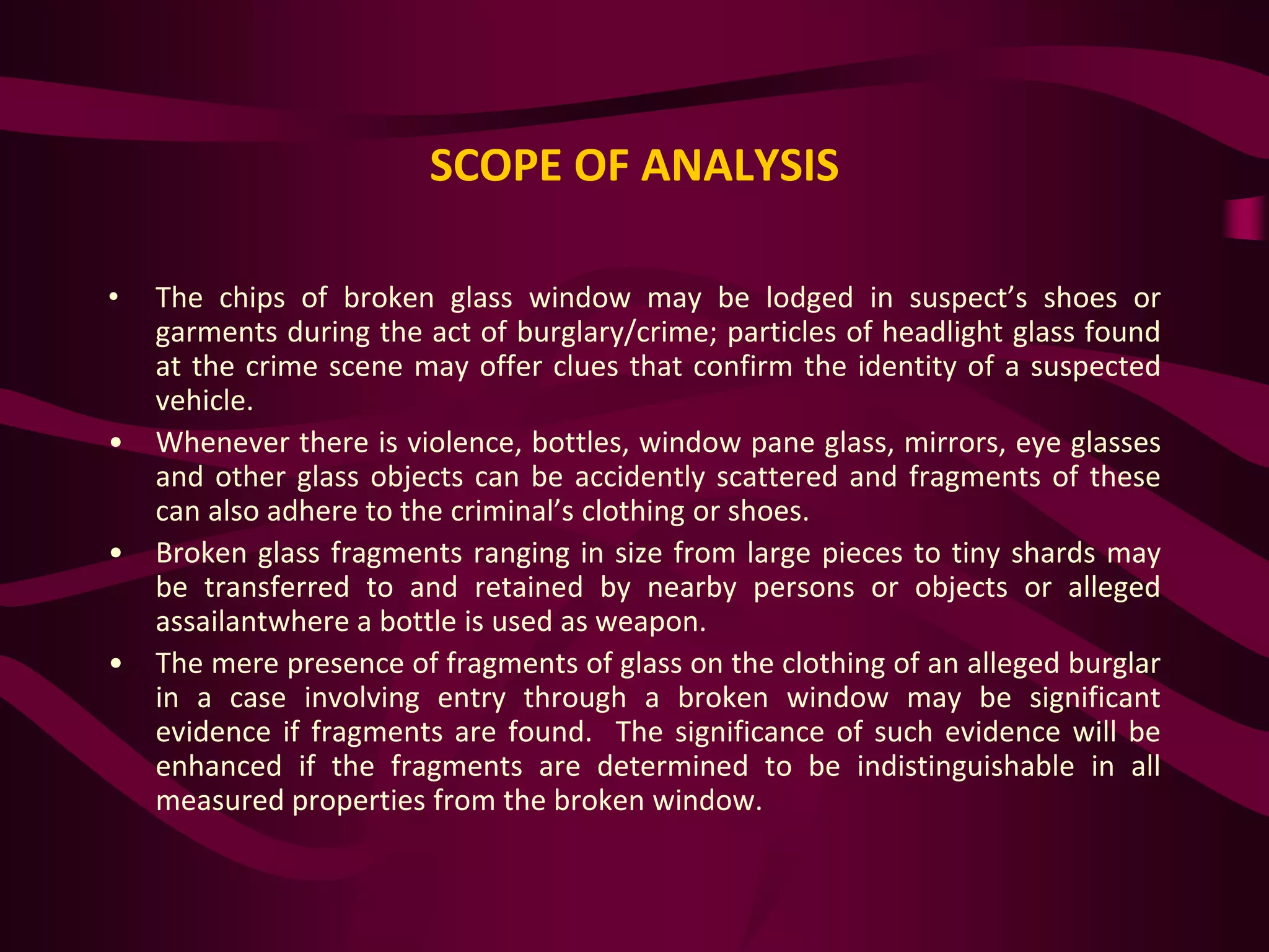 Glass Analysis in Forensic Science | PPT