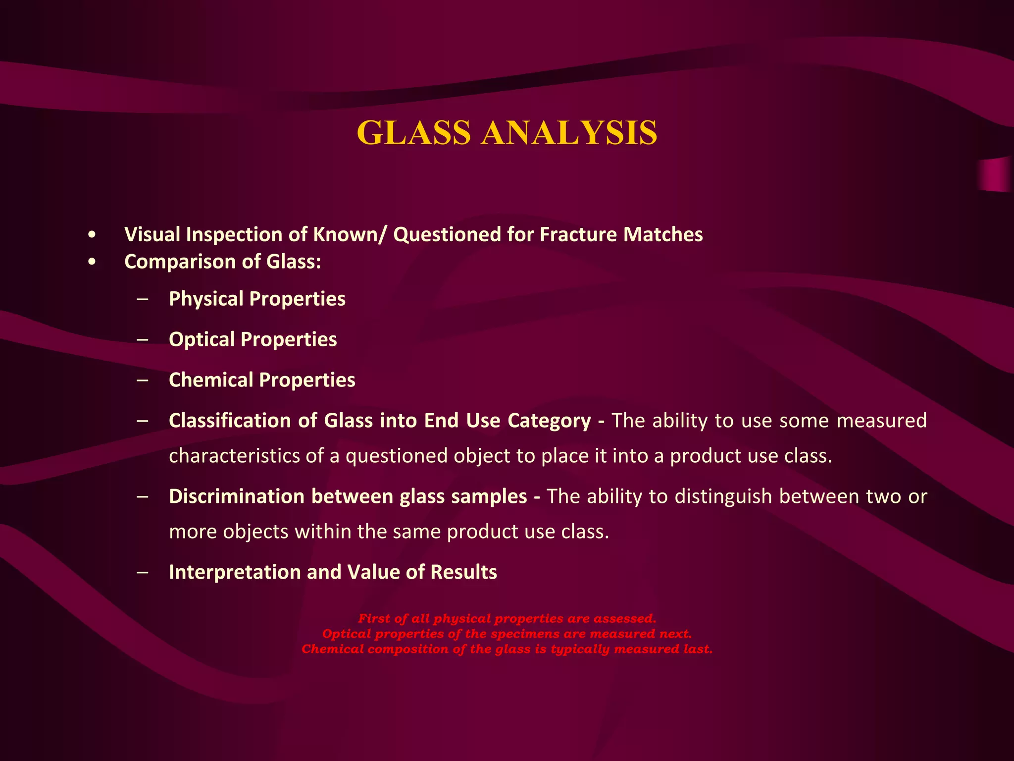 Glass Analysis in Forensic Science | PPT