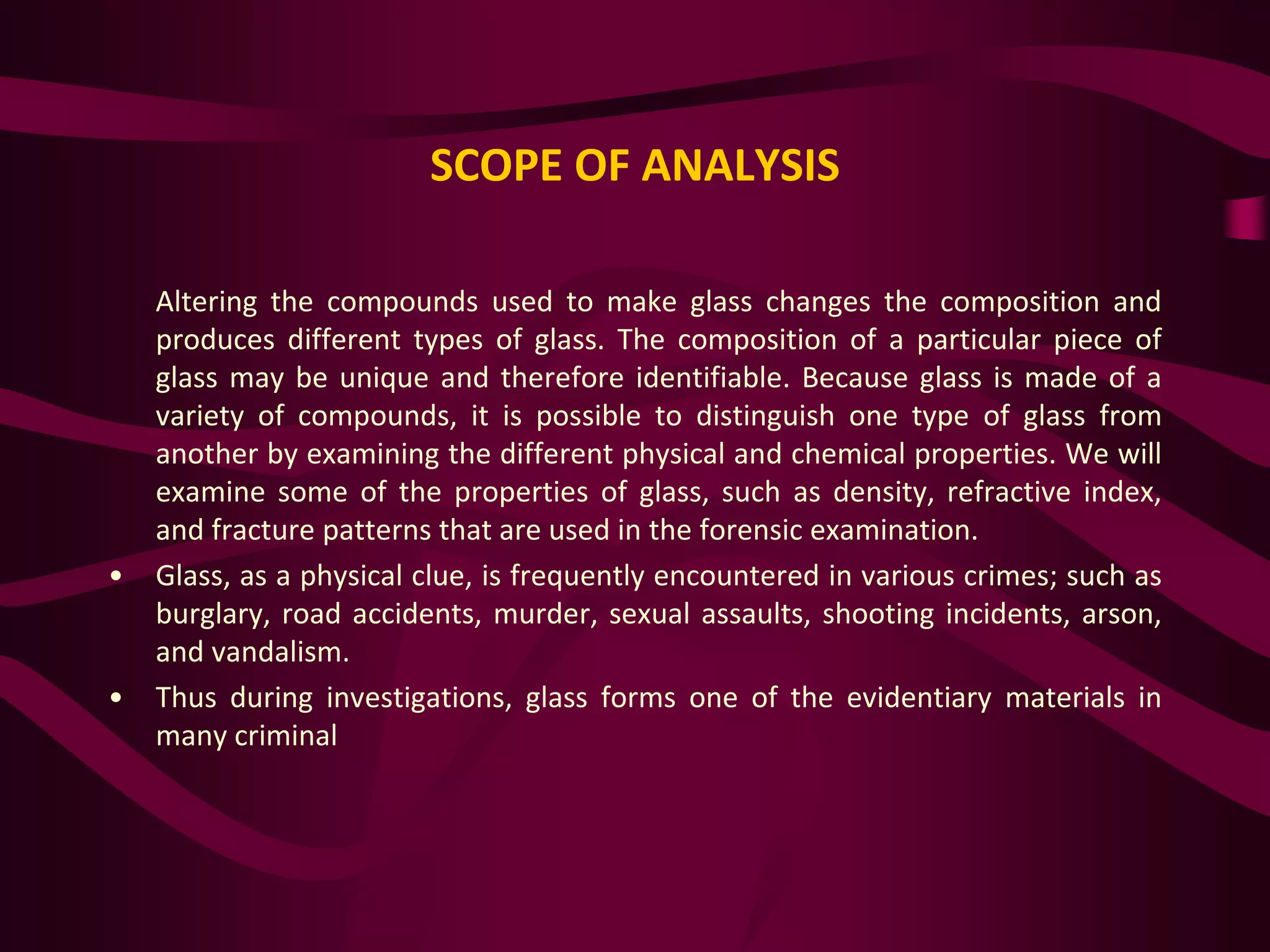 Glass Analysis in Forensic Science | PPT