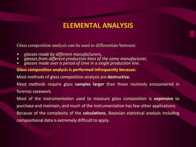 Glass Analysis in Forensic Science | PPT | Chemistry | Science