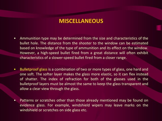 Glass Analysis in Forensic Science | PPT | Chemistry | Science