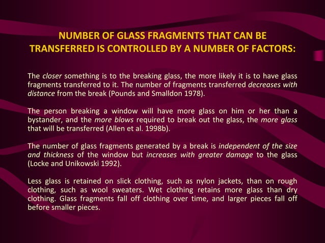 Glass Analysis in Forensic Science | PPT | Chemistry | Science