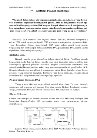 Forensic Goodwin 4. DNA Extraction and Quantification | PDF