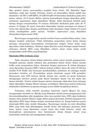 Forensic Goodwin 4. DNA Extraction and Quantification | DOCX
