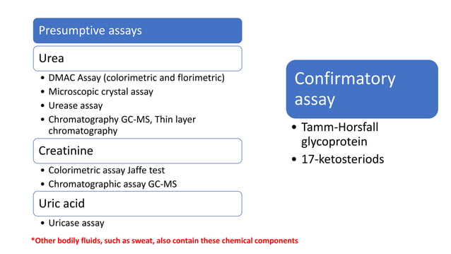 Forensic identification of uncommon body fluids.pptx | Chemistry | Science