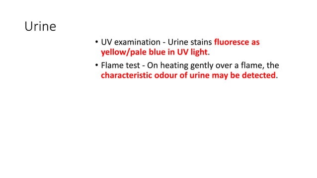 Forensic identification of uncommon body fluids.pptx | Chemistry | Science