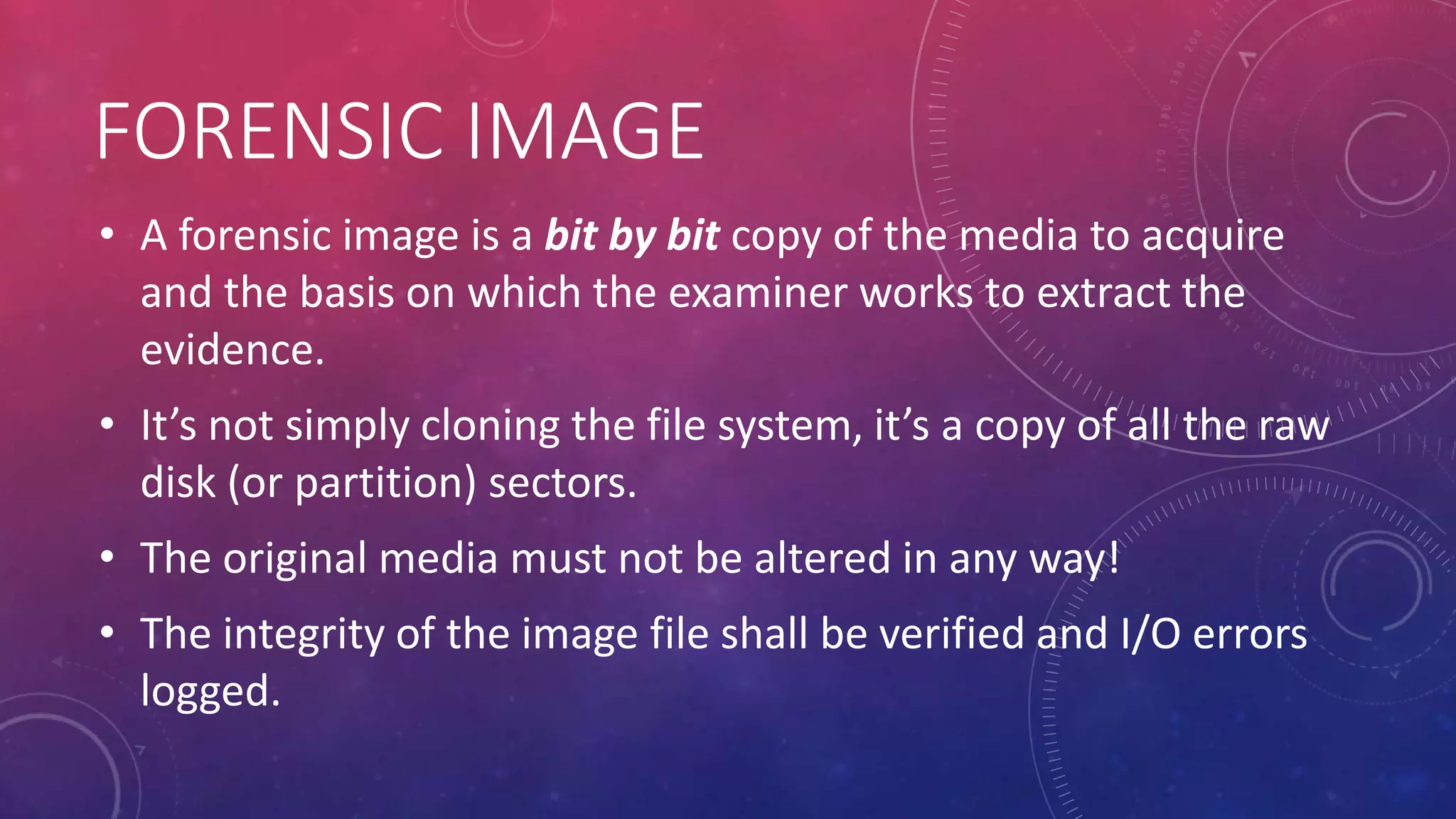 Intro to digital forensic imaging | PPTX
