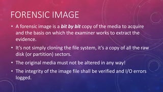 Intro to digital forensic imaging | PPTX