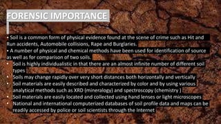 Forensic importance of soil | PPTX