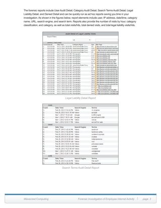 Forensic Investigation of Employee Internet Activity | PDF