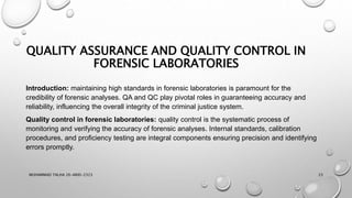 FORENSIC LABORATORY - Good Laboratroy Practices | PPTX