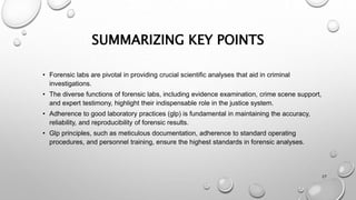 FORENSIC LABORATORY - Good Laboratroy Practices | PPTX