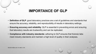 FORENSIC LABORATORY - Good Laboratroy Practices | PPTX