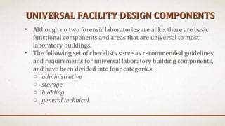 Forensic laboratory setup requirements | PPT