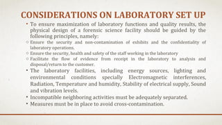 Forensic laboratory setup requirements | PPT