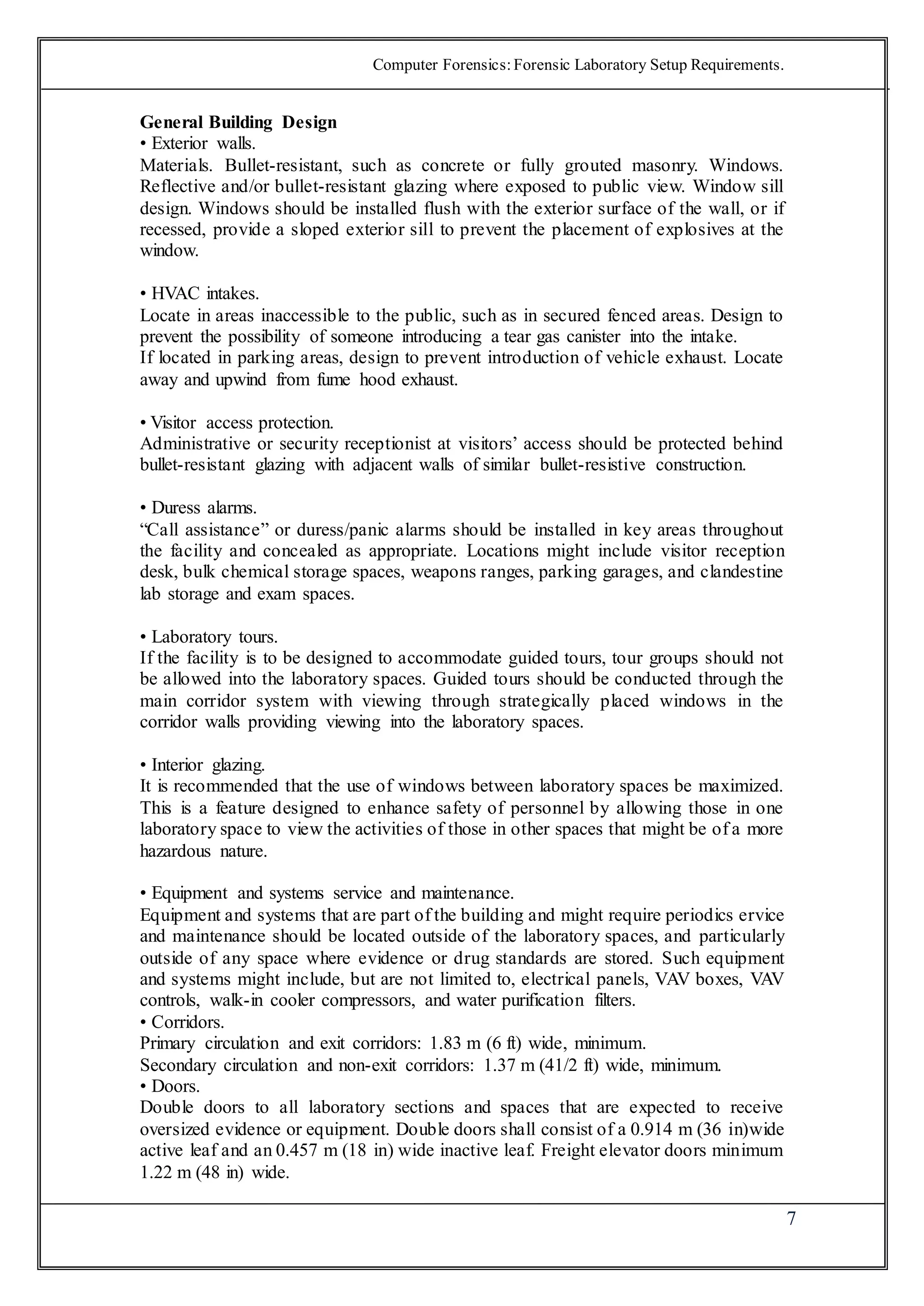 Forensic laboratory setup requirements | DOCX