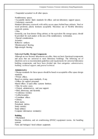 Forensic laboratory setup requirements | DOCX