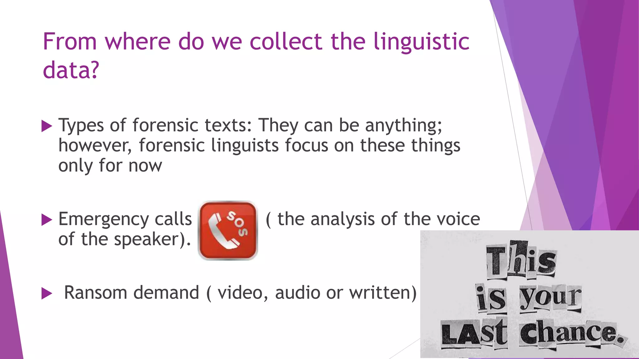 Forensic linguistics | PPTX | Legal Services Industry | Industries
