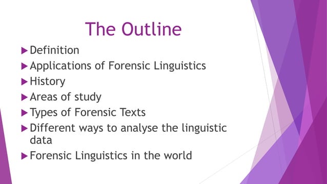 Forensic linguistics | PPTX | Legal Services Industry | Industries