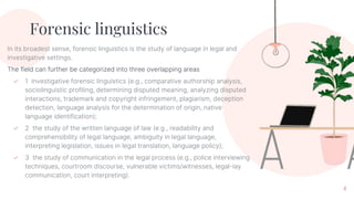 Forensic linguistics | PPTX