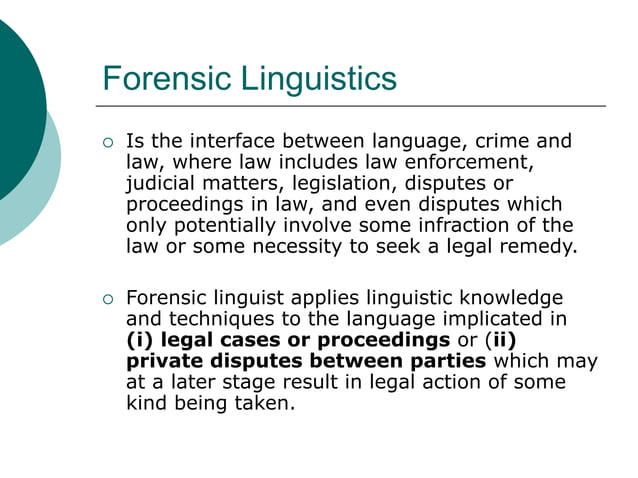 Forensic linguistics | PPT