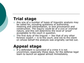 Forensic linguistics | PPT
