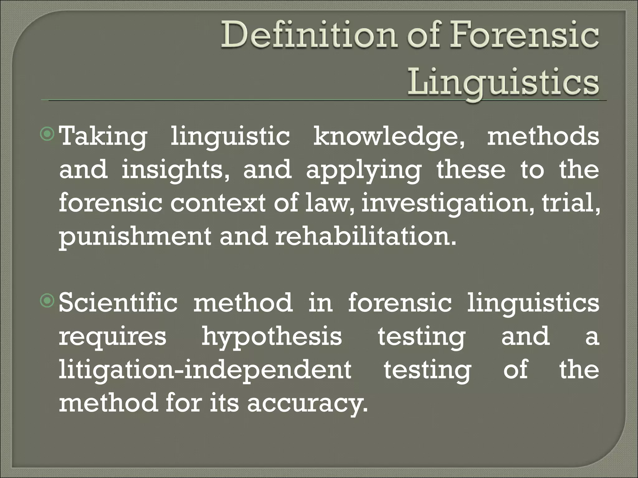 Forensic linguistics | PPT