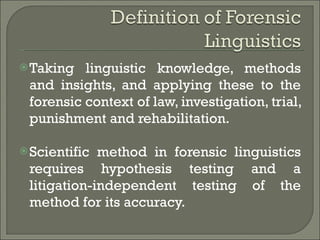 Forensic linguistics | PPT