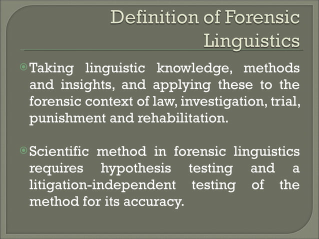 Forensic linguistics | PPT