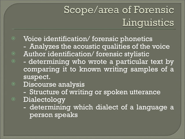 Forensic linguistics | PPT